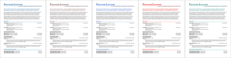 Standout Physician CV Template | Distinctive Templates