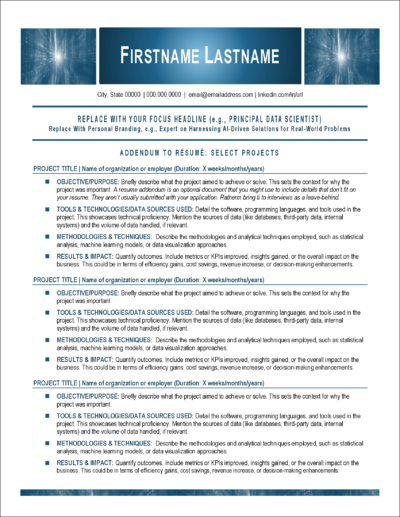 Data Scientist Resume Template for Word | Distinctive Templates