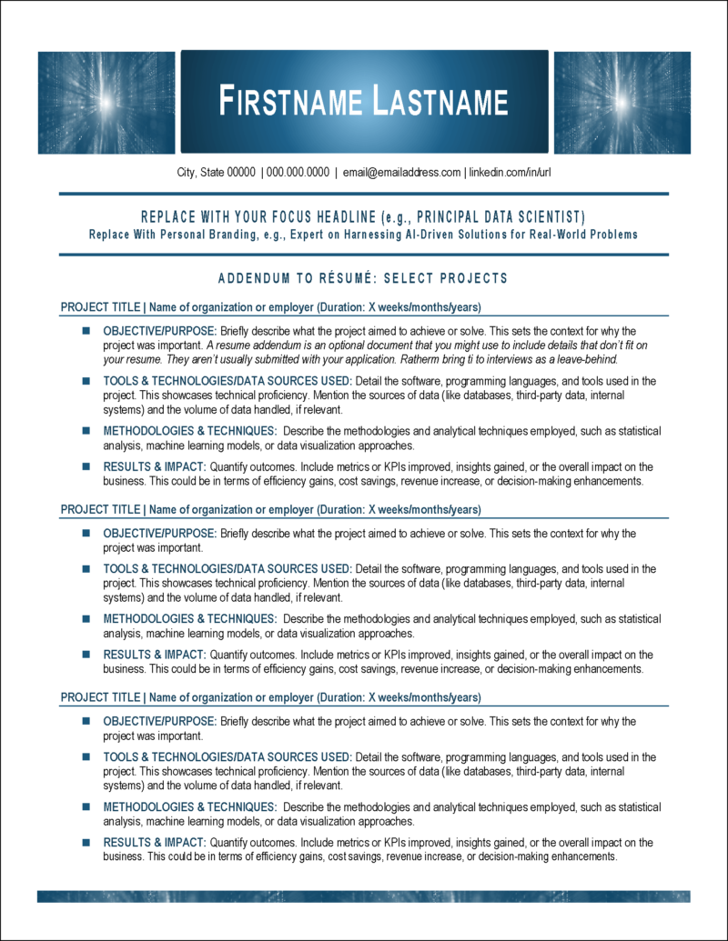 Data Scientist Resume Template for Word | Distinctive Templates