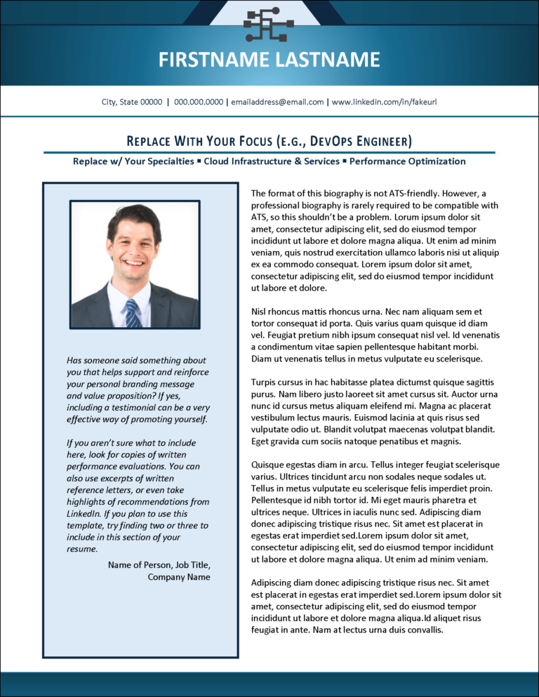 Specialized DevOps Resume Template | Distinctive Templates