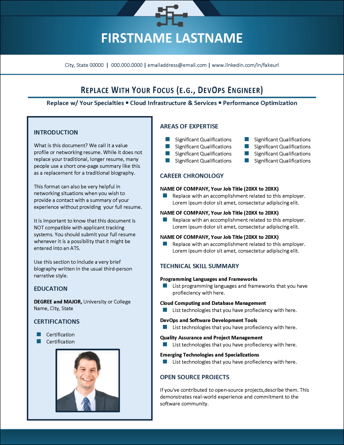Specialized DevOps Resume Template | Distinctive Templates Specialized DevOps Resume Template | Distinctive Templates