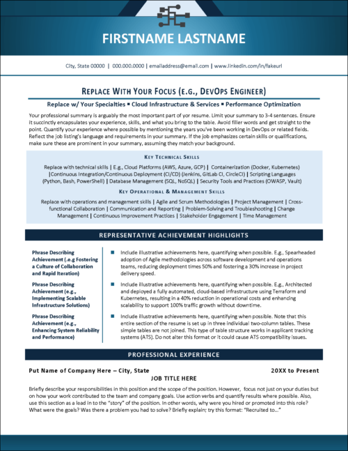 Specialized DevOps Resume Template | Distinctive Templates Specialized DevOps Resume Template | Distinctive Templates