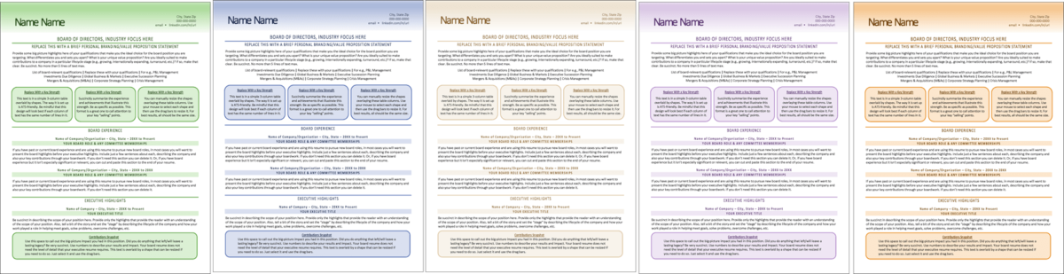 Board Resume Writing Toolkit - Distinctive Resume Templates