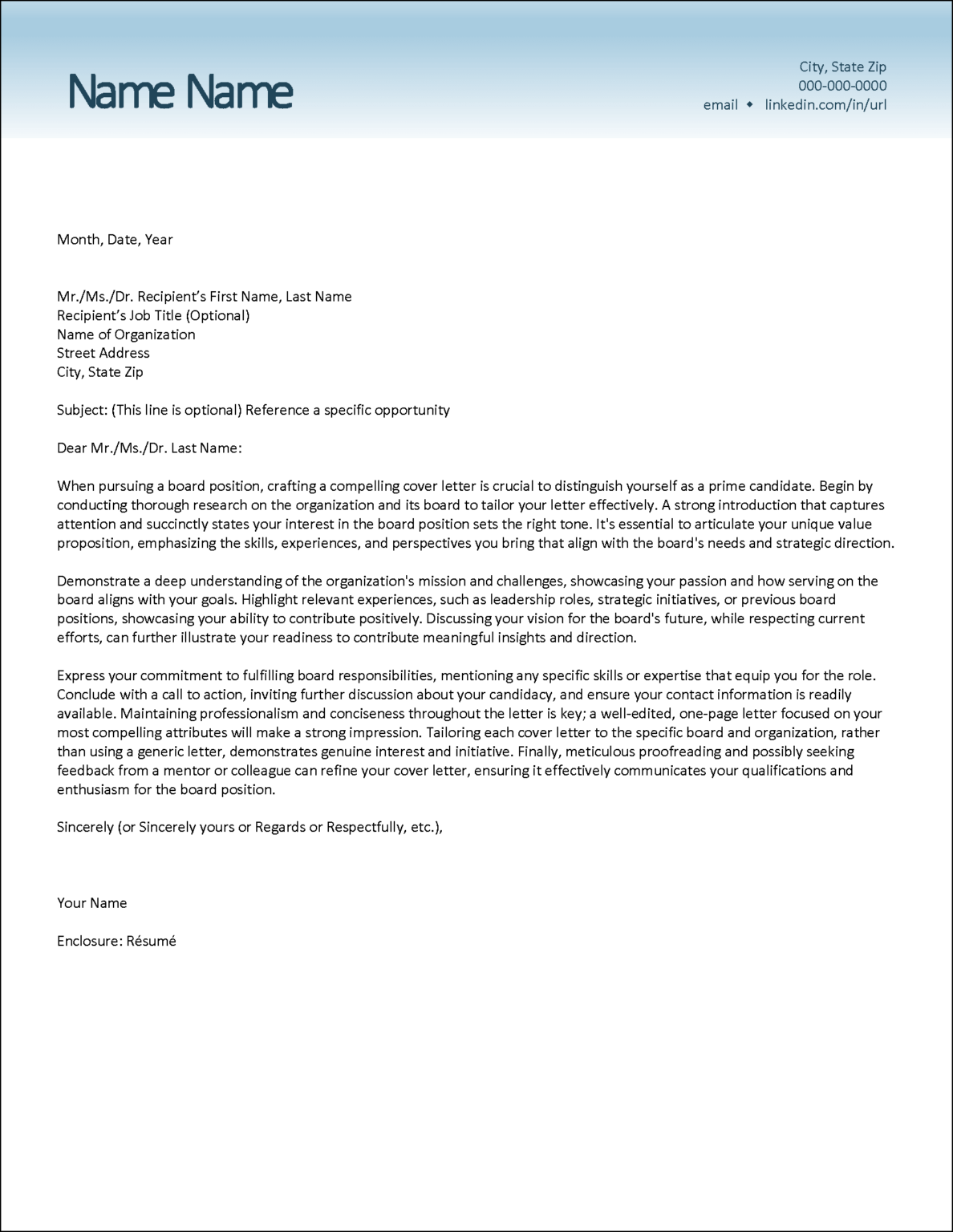 Executive Templates Set for Board Candidates | Distinctive Templates