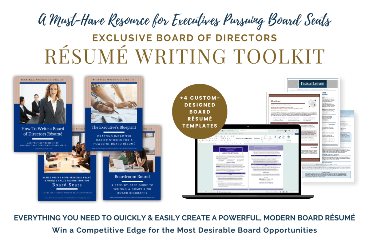Board Resume Writing Toolkit - Distinctive Resume Templates