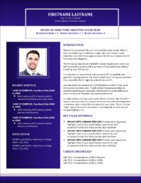 Elite Resume Template for Board of Directors | Distinctive Templates