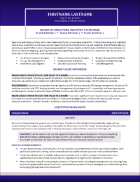 Elite Resume Template for Board of Directors | Distinctive Templates