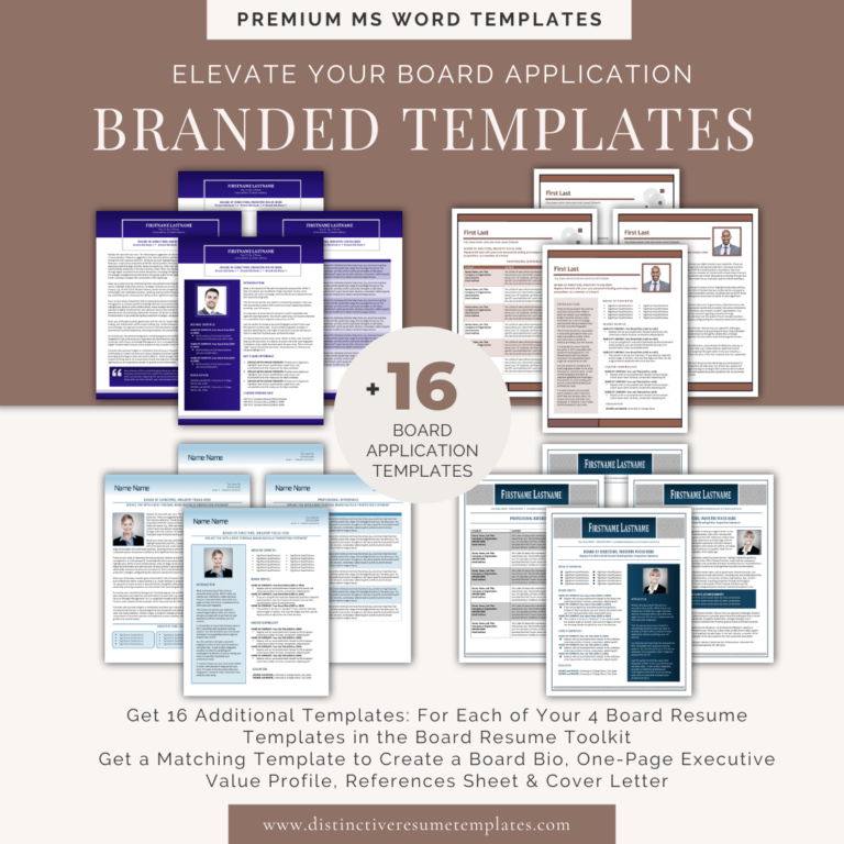 Board Resume Writing Toolkit - Distinctive Resume Templates