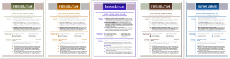 Board Resume Writing Toolkit - Distinctive Resume Templates