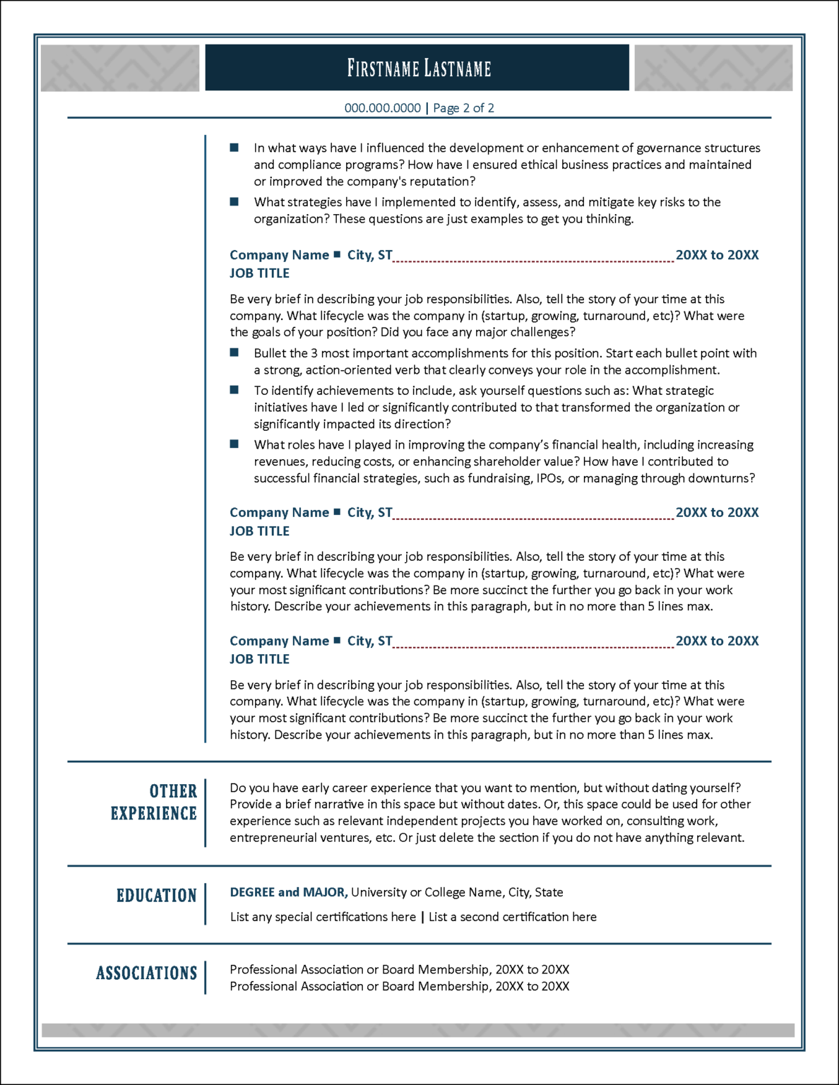 Board Resume Writing Toolkit - Distinctive Resume Templates