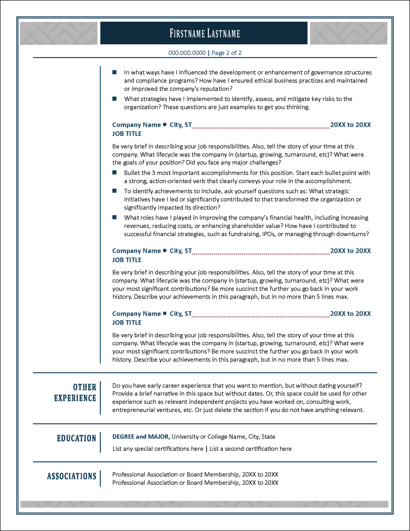 Board Resume Writing Toolkit - Distinctive Resume Templates