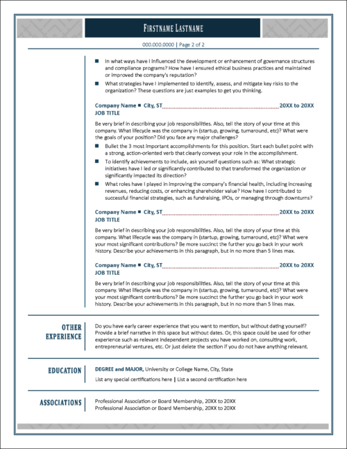 Board Resume Writing Toolkit - Distinctive Resume Templates