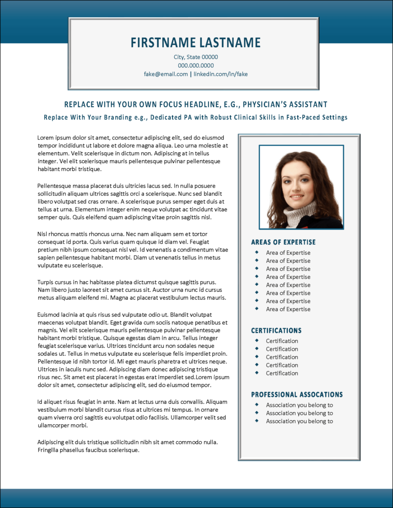 Premium Physician's Assistant Resume Template | Distinctive Templates