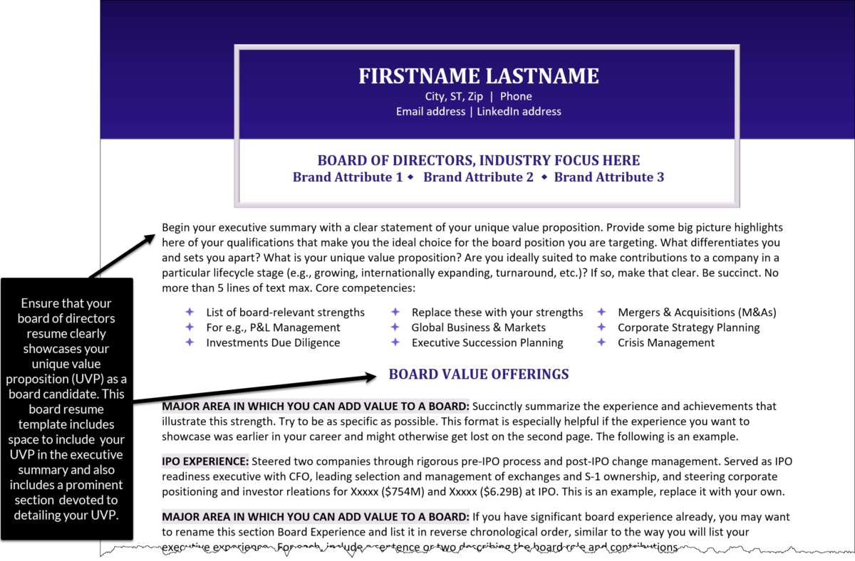 5 Mistakes to Avoid in Your Board Director Resume - Distinctive Templates