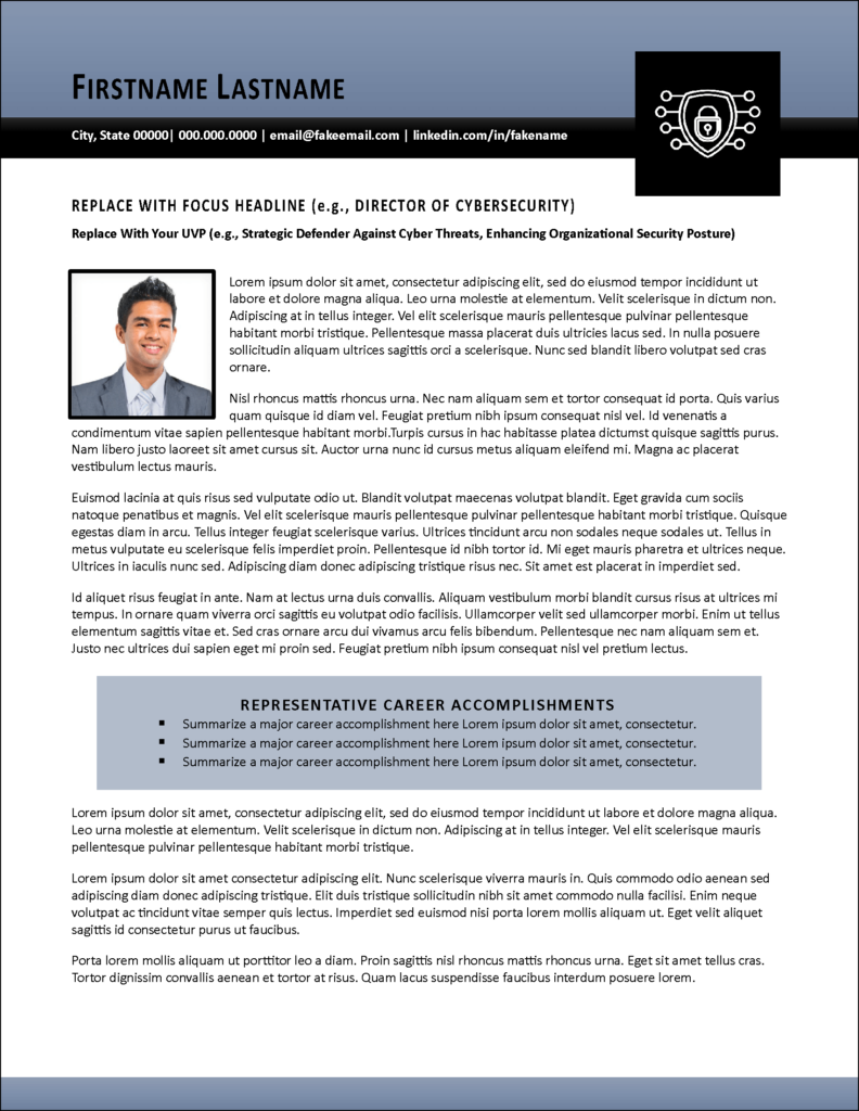 Advanced Cybersecurity Resume Template | Distinctive Templates