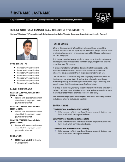 Advanced Cybersecurity Resume Template | Distinctive Templates
