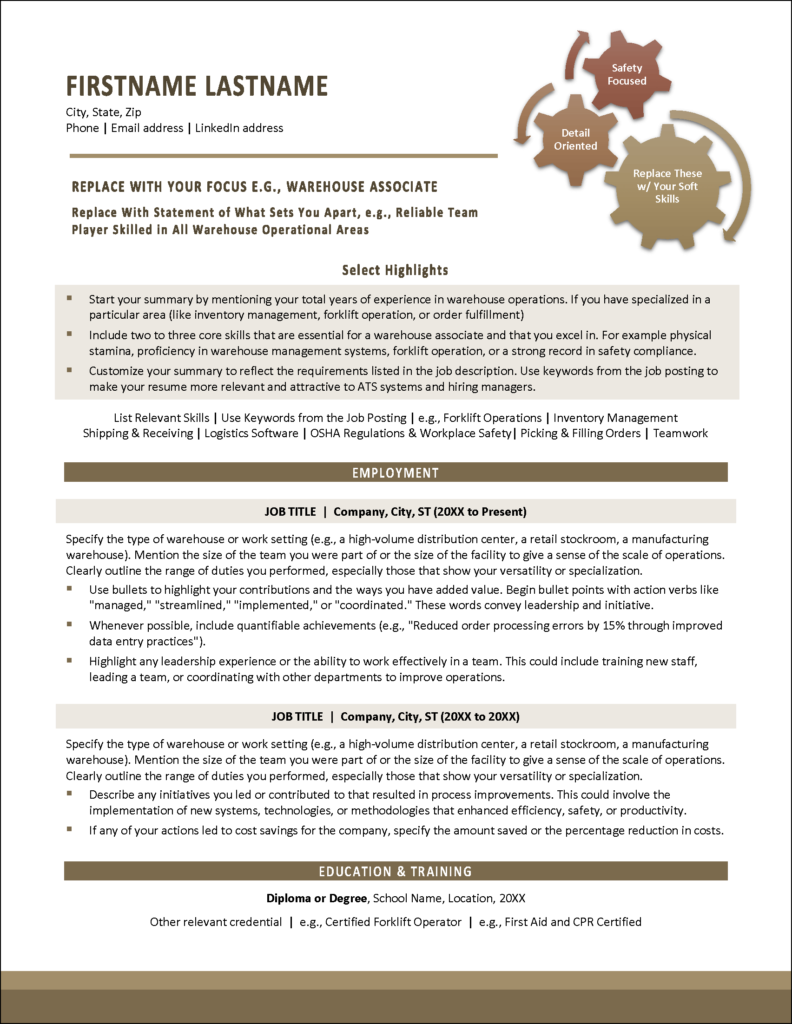 Essential Warehouse Worker Career Templates Set | Distinctive Templates