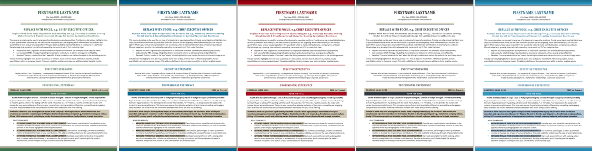 Executive Resume Writing Toolkit - Distinctive Resume Templates