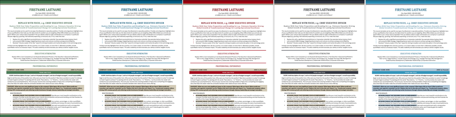 Classic Executive Resume Template | Distinctive Templates