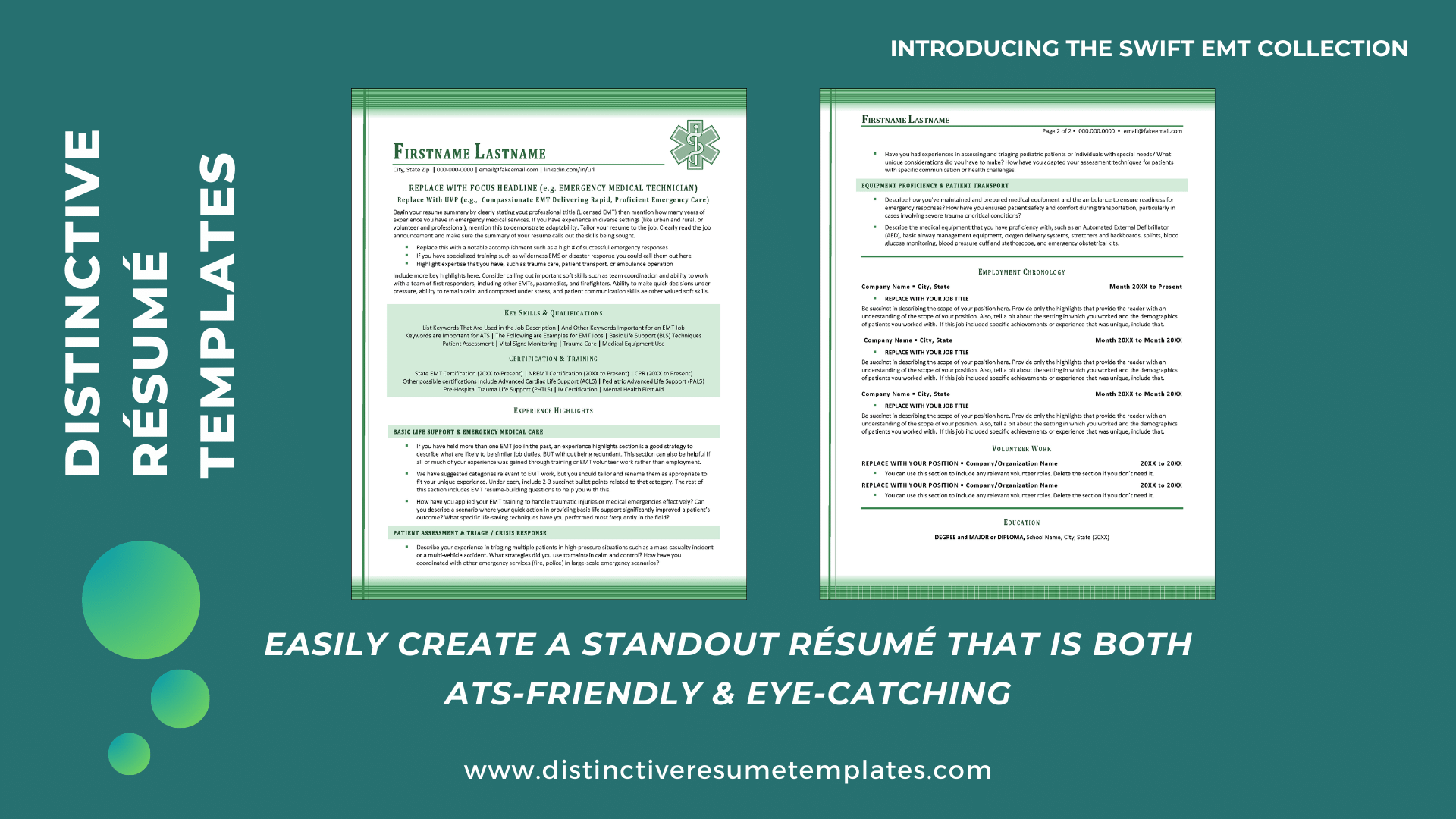Specialized EMT Resume Template | Distinctive Templates Specialized EMT Resume Template | Distinctive Templates