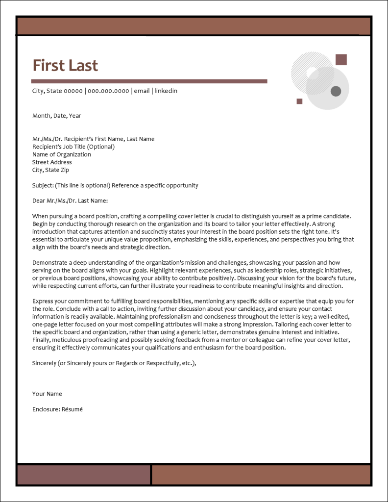 Executive Document Set of Templates for Board Applications ...
