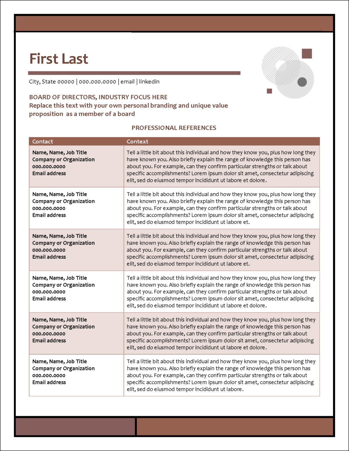 Premium Resume Template for Corporate & Nonprofit Board Members