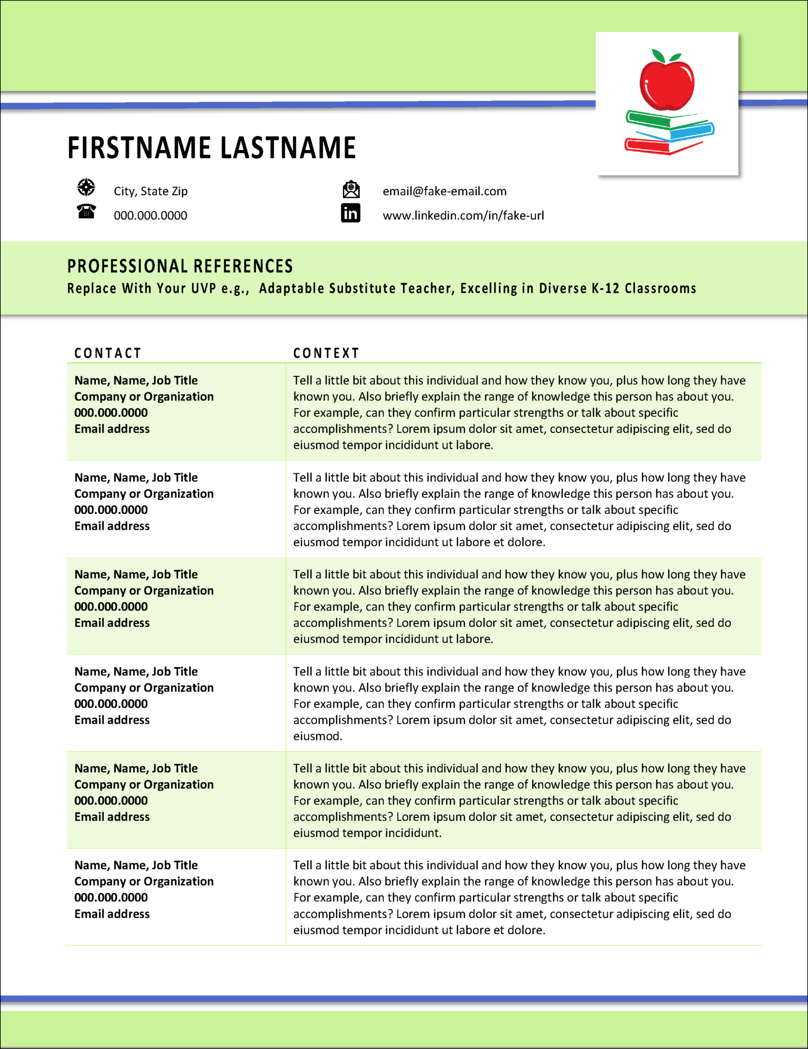 Substitute Teacher Career Templates Set for MS Word | Distinctive Templates