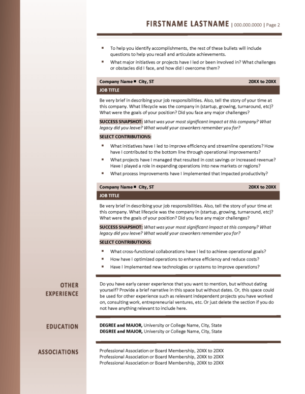 Standout Executive Profile, Biography, References & Cover Letter Templates
