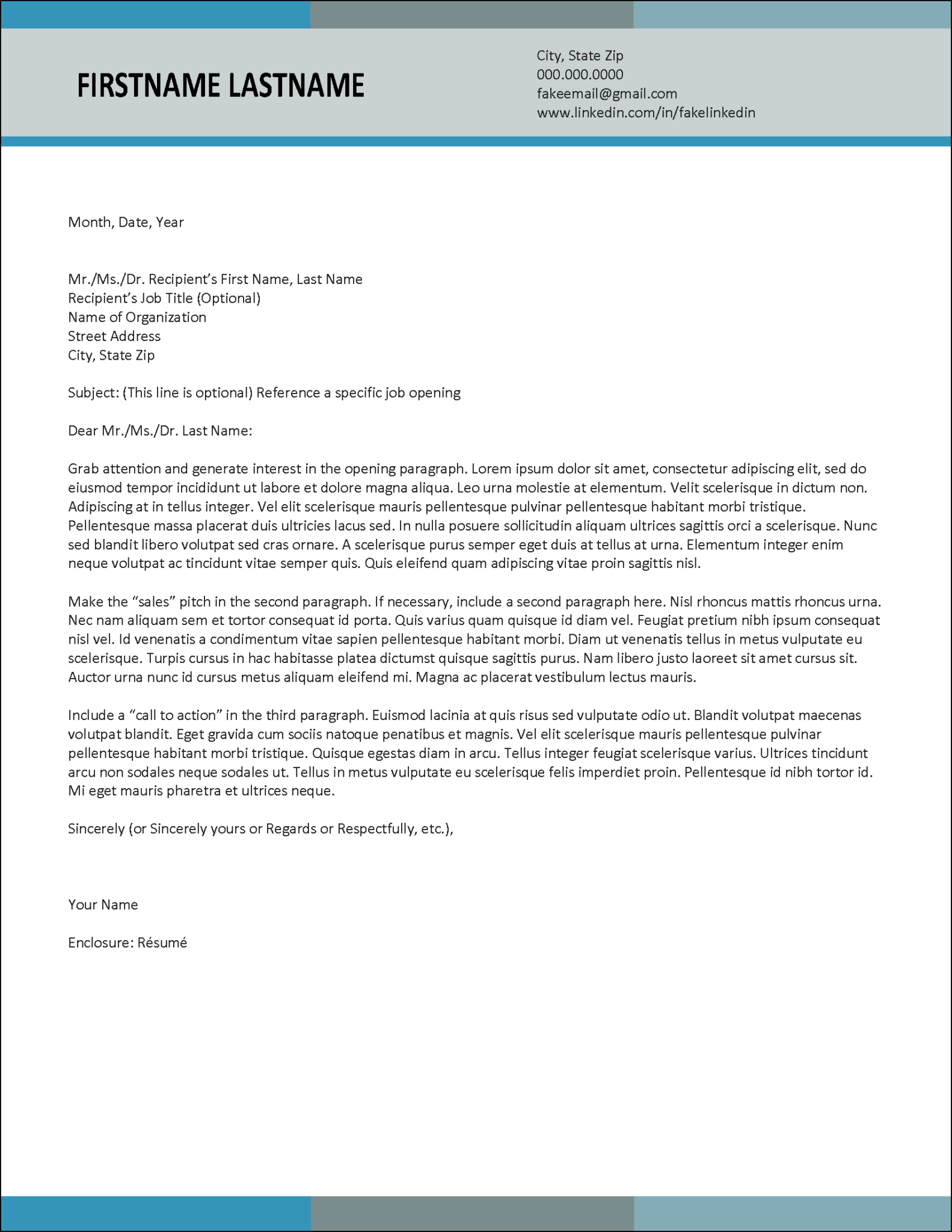 Modern Executive Profile, Biography, References & Cover Letter Templates