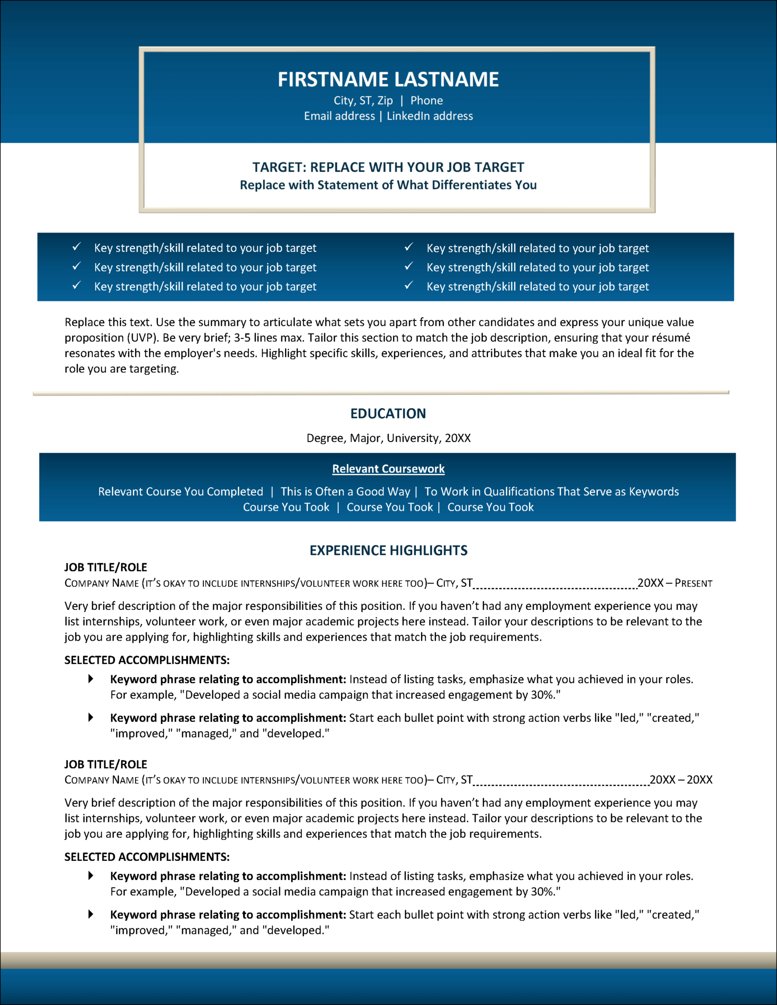 Student Resume Writing Toolkit - Distinctive Resume Templates