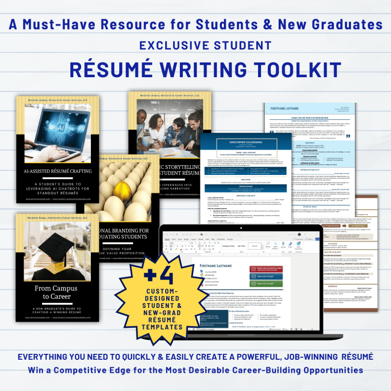 Student Resume Writing Toolkit - Distinctive Resume Templates
