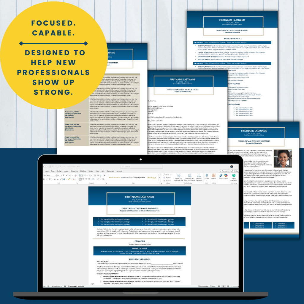 Student Toolkit: Bio, Addendum, References & Cover Letter Templates