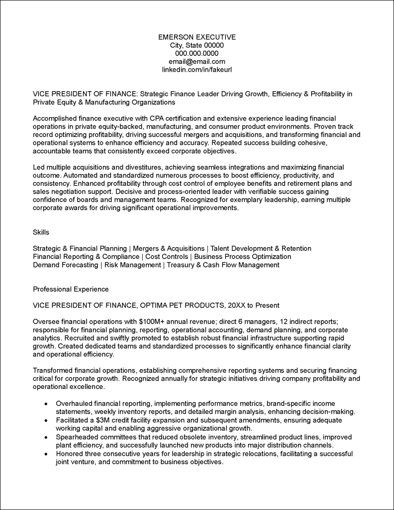 Classic Executive Resume Template | Distinctive Templates