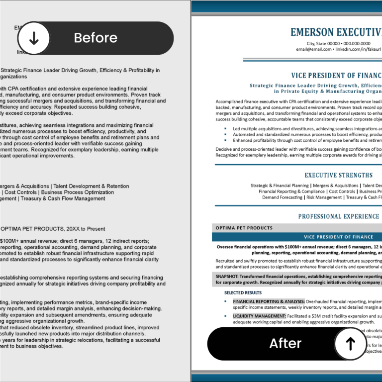 Classic Executive Resume Template | Distinctive Templates