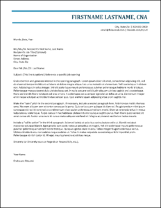 CNA Bio, References & Cover Letter Templates | Professional Set