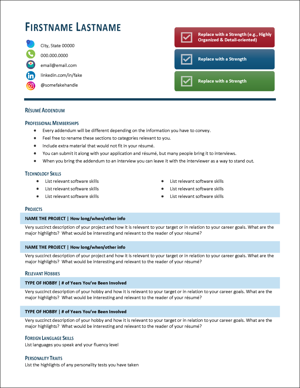 Bold College Resume Template | ATS-Friendly Two-Column Design