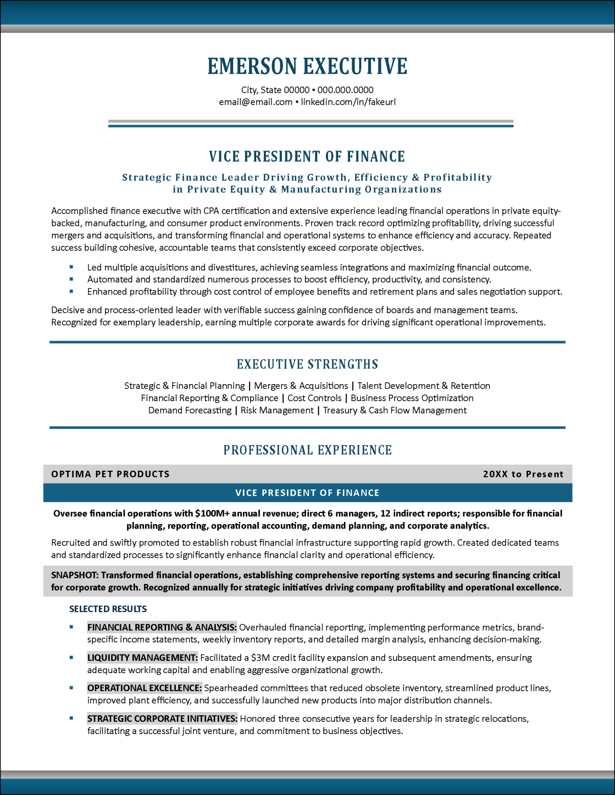 Classic Executive Resume Template | Distinctive Templates