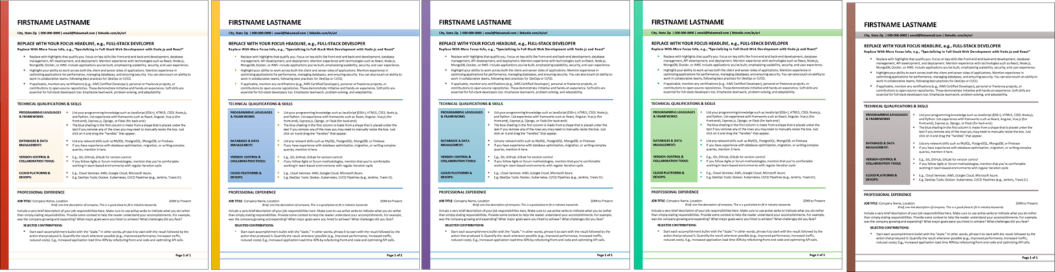 Full-Stack Developer Resume Template | Modern & ATS-Friendly