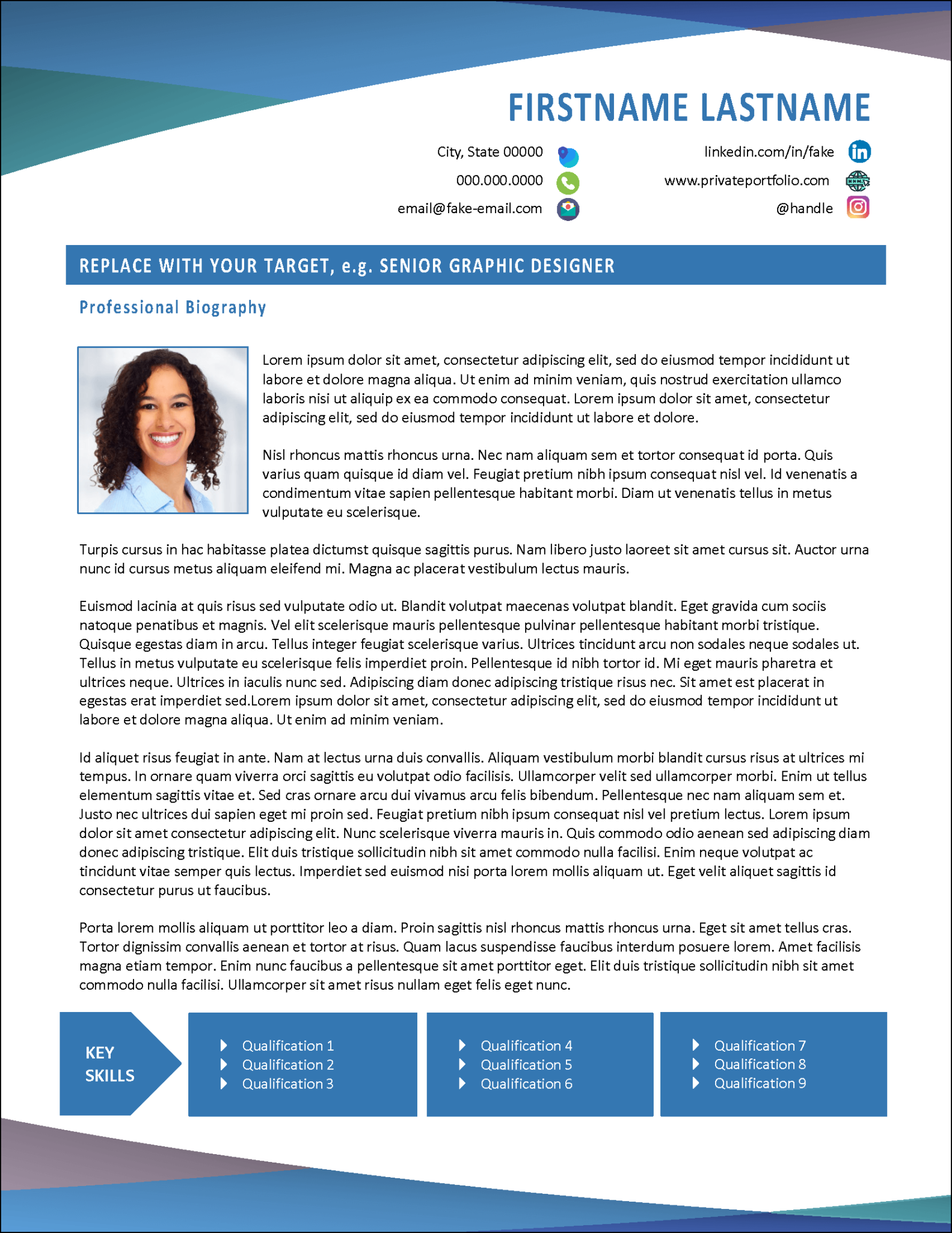 Graphic Design Resume Template | Distinctive Templates