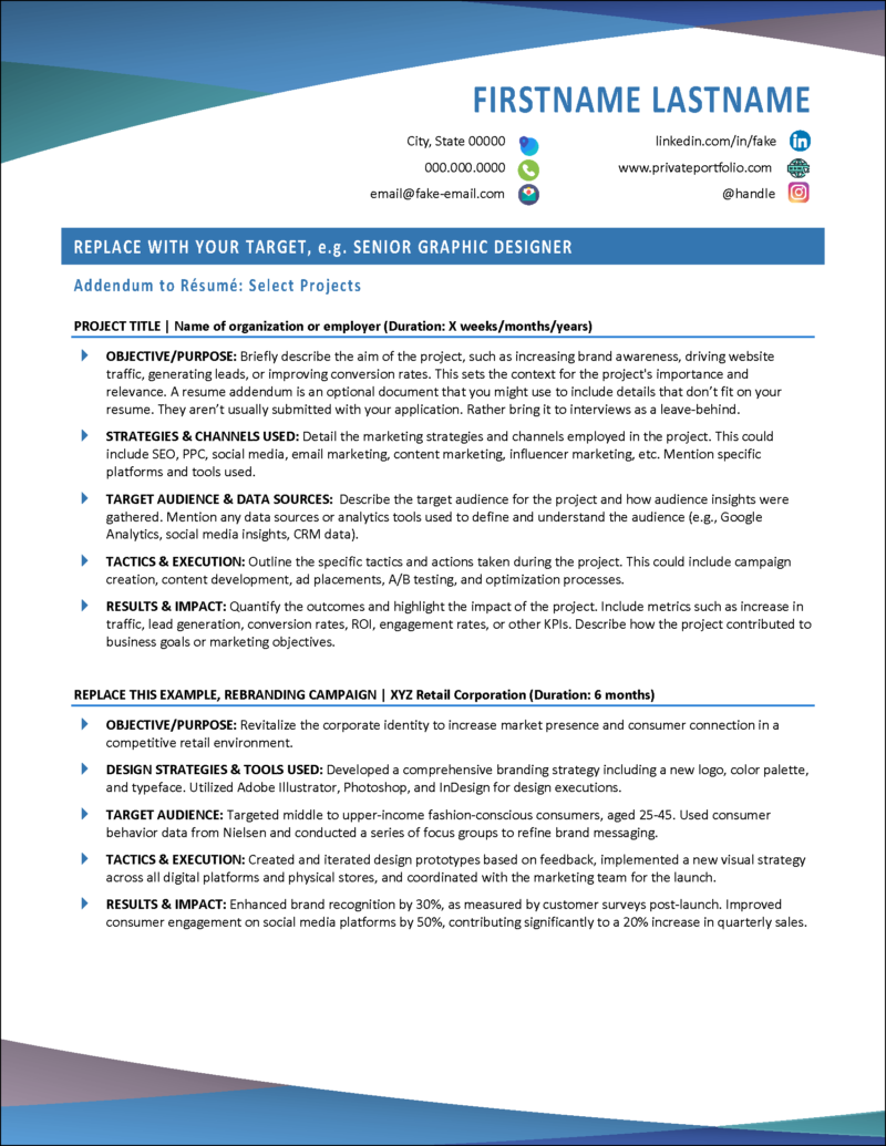 Graphic Design Resume Template | Distinctive Templates