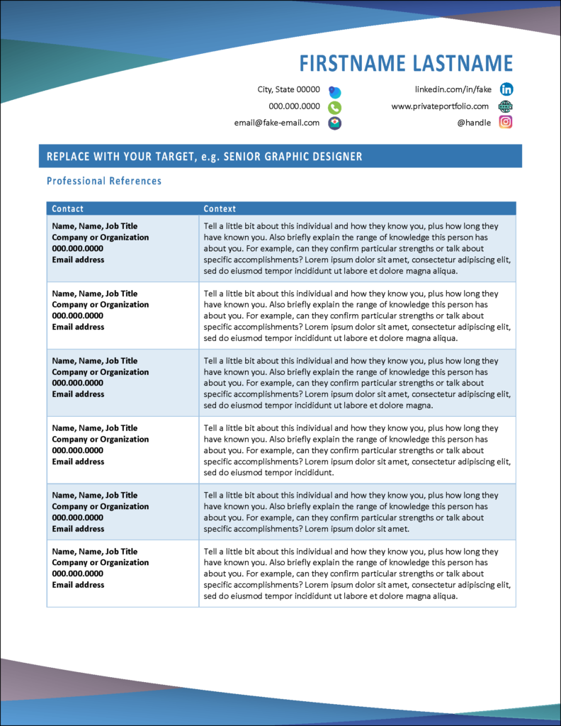 Graphic Designer Bio, Portfolio, References & Cover Letter Templates