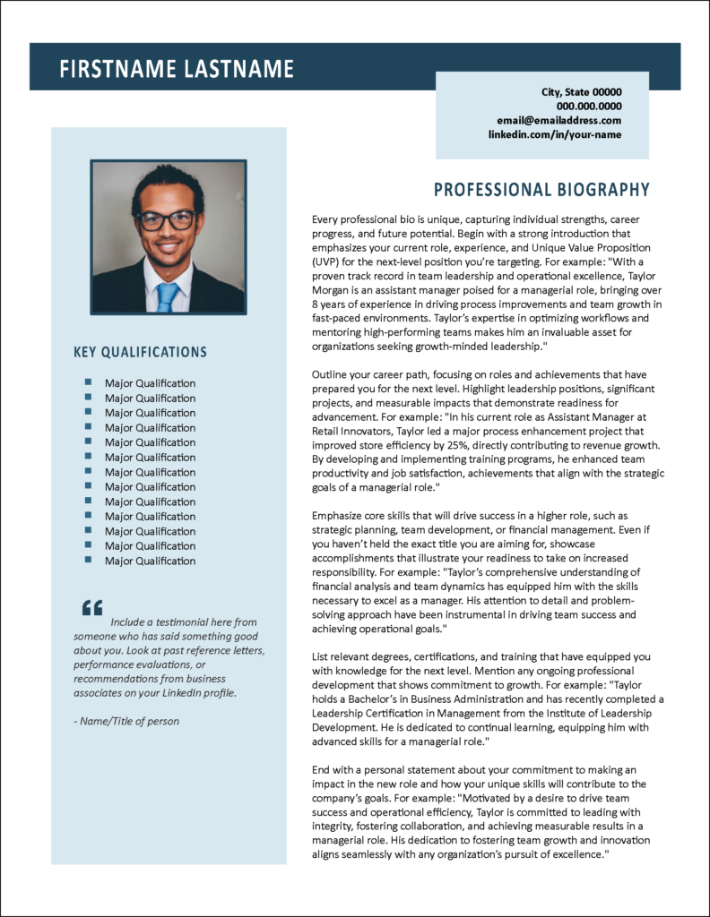 Career Growth Resume Template for MS Word | Distinctive Templates