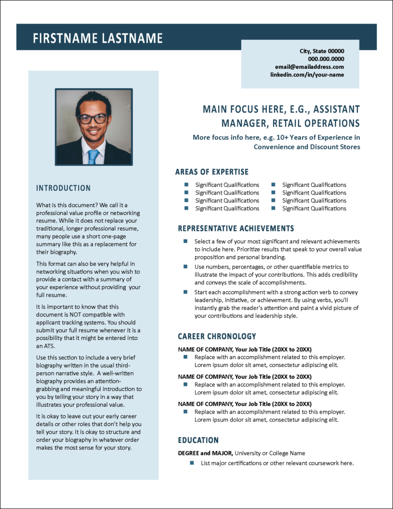 Career Growth Resume Template for MS Word | Distinctive Templates