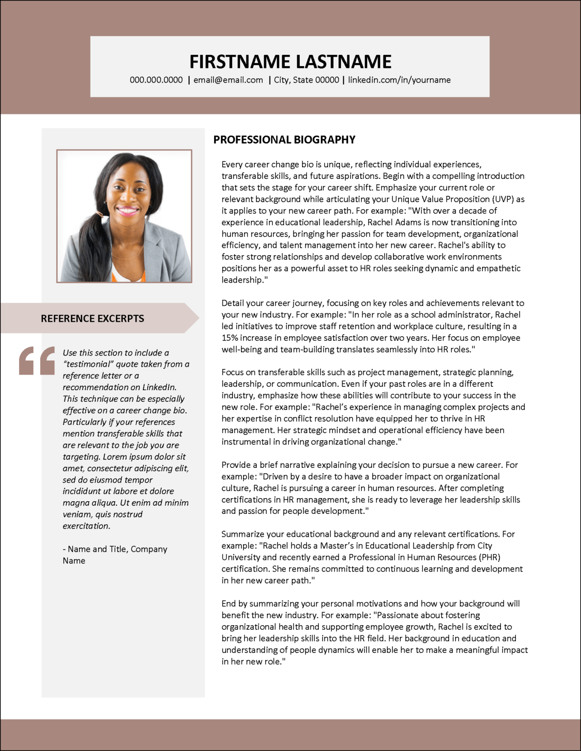 Career Transition Document Templates | Distinctive Templates