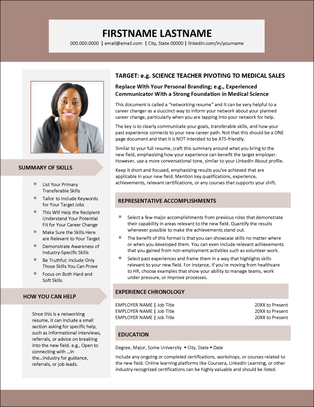 Career Transition Resume Template | Distinctive Templates