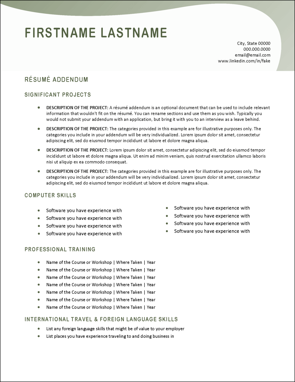 Contract Worker Resume Template | Distinctive Templates