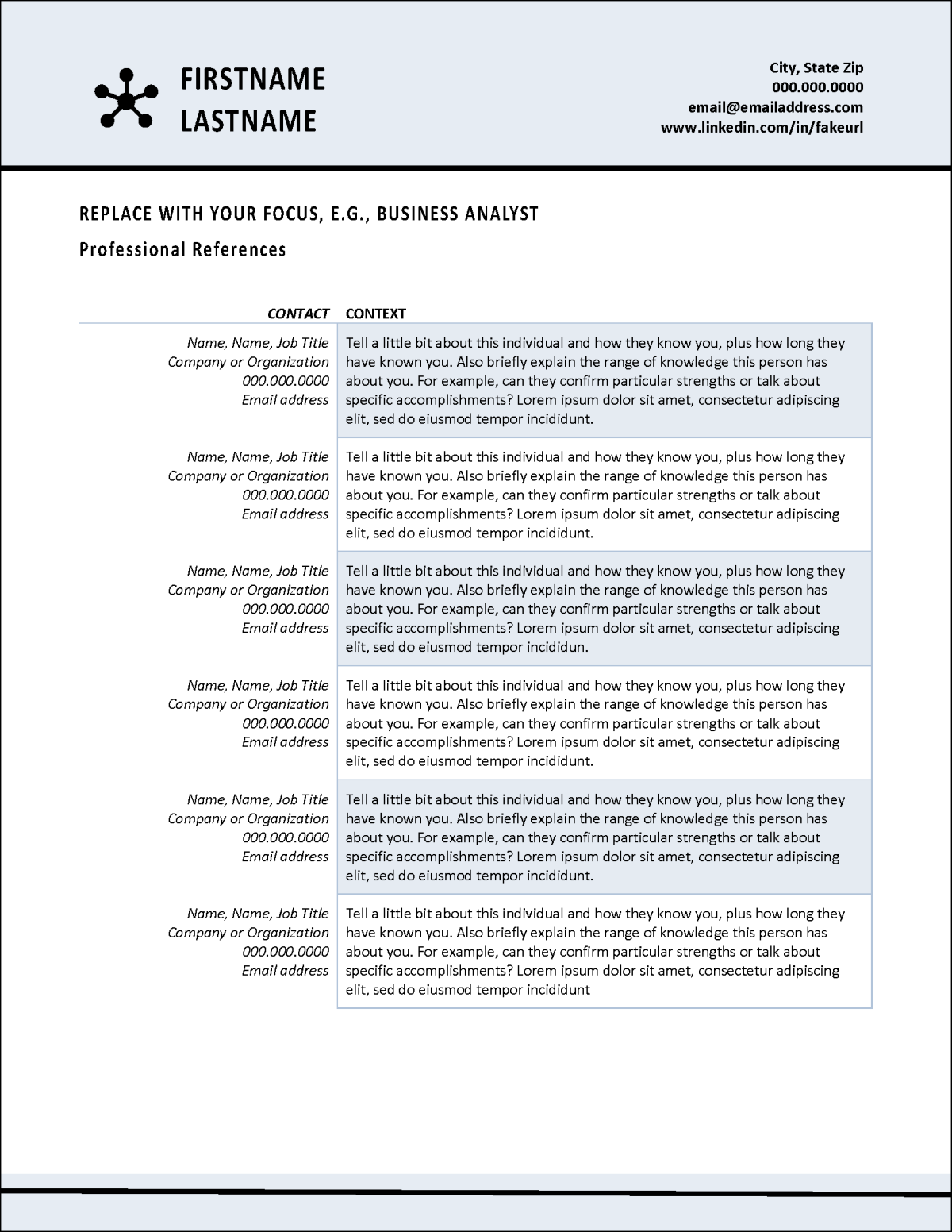 Business Analyst Resume Template | Distinctive Templates