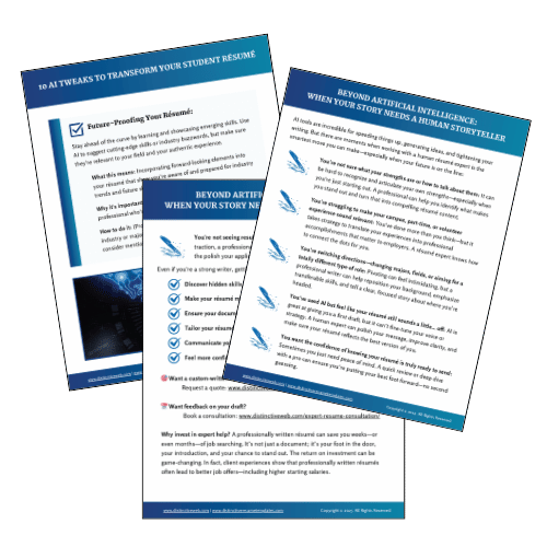 Free AI Resume Cheat Sheet for Students - Distinctive Resume Templates