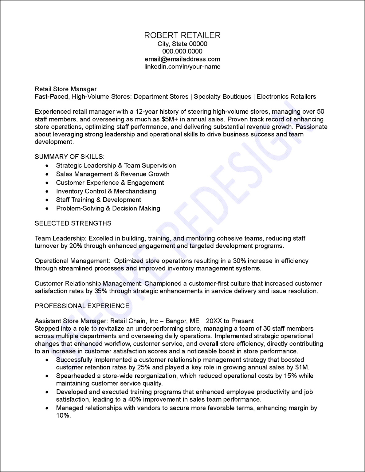Professional Resume for a Promotion | Distinctive Templates