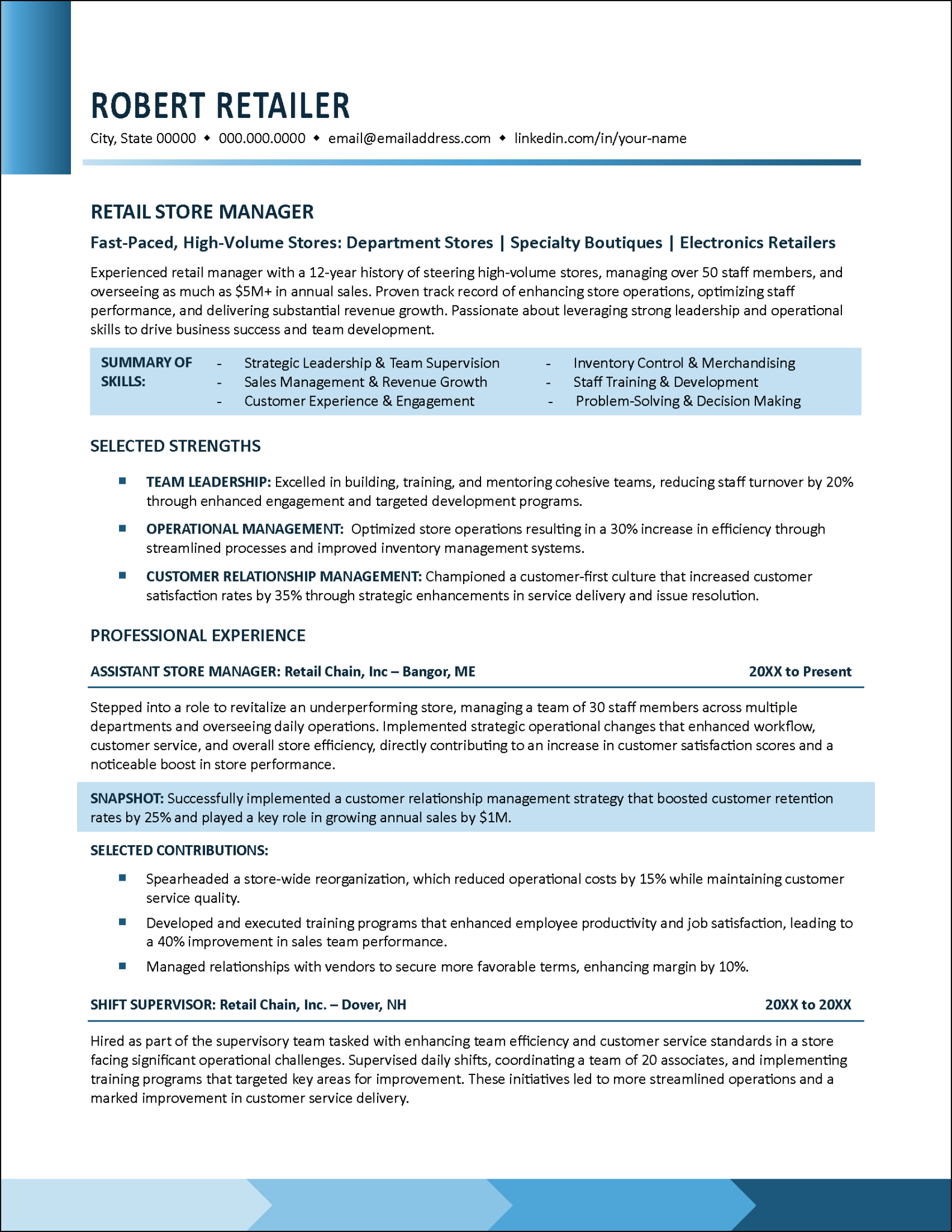 Professional Resume for a Promotion | Distinctive Templates